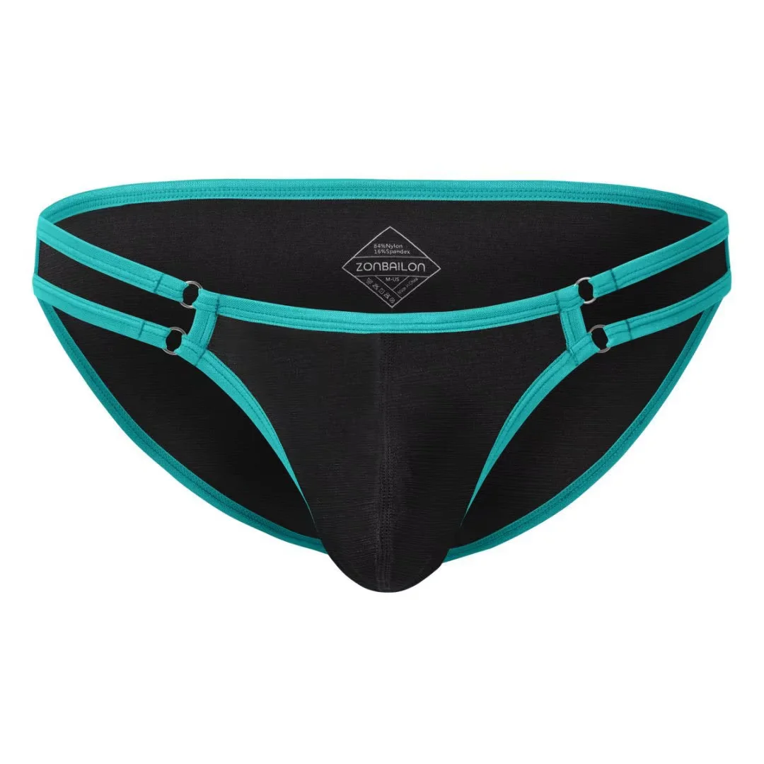 TANBOM Men's Comfortable Triangle Thong Nylon Underwear Black L 1-Pack ...