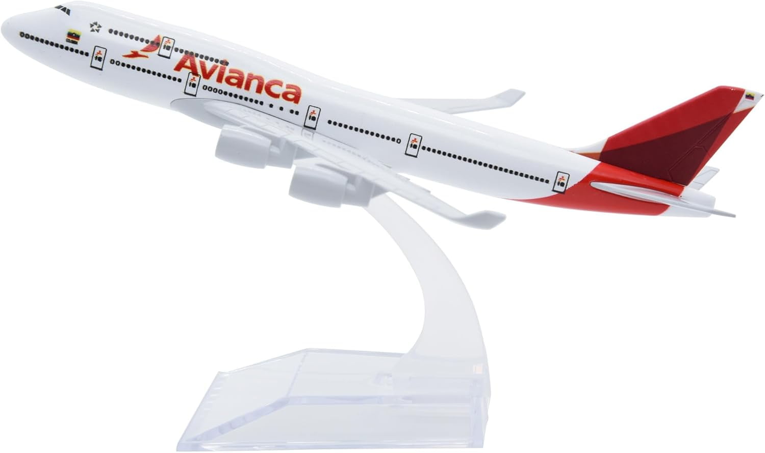 TANG DYNASTY 1:400 16cm Avianca B747-400 White Metal Airplane Model ...
