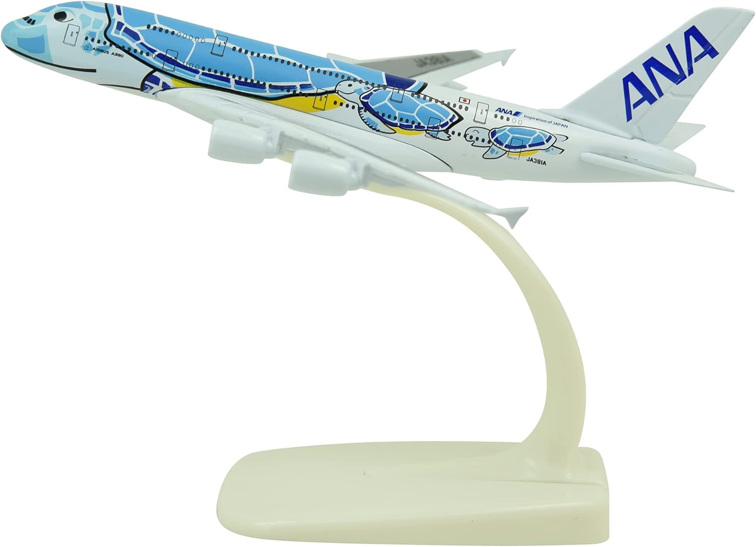 TANG DYNASTY 1:500 15cm A380 ANA Sea Turtle Metal Airplane Model Plane ...