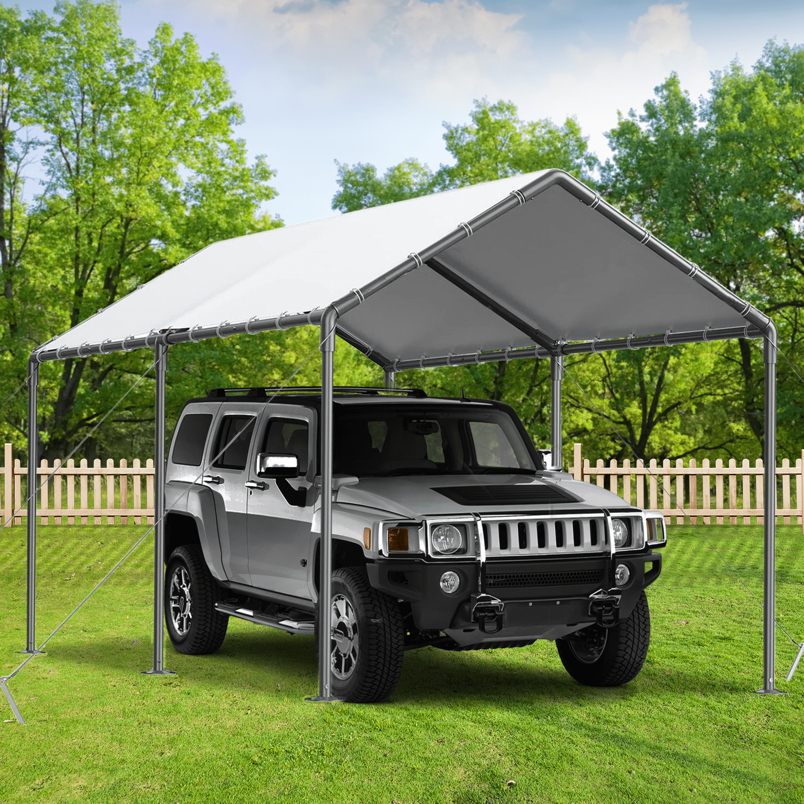 TANGJEAMER 10 x 20ft Heavy Duty Carport,Portable Car Tent Garage,All ...
