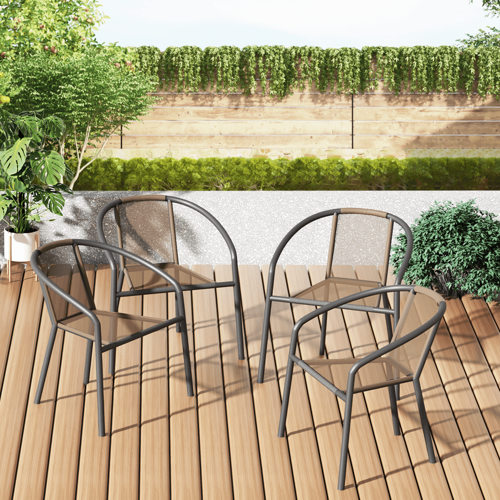TANGJEAMER Modern Mesh Outdoor,Indoor Bedroom Restaurant Dining Chairs ...