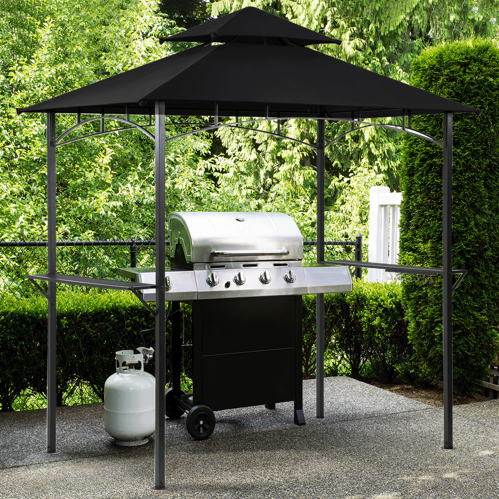 TANGJEAMER Outdoor Grill Gazebo Tent Barbeque Grill Canopy for Outdoor ...