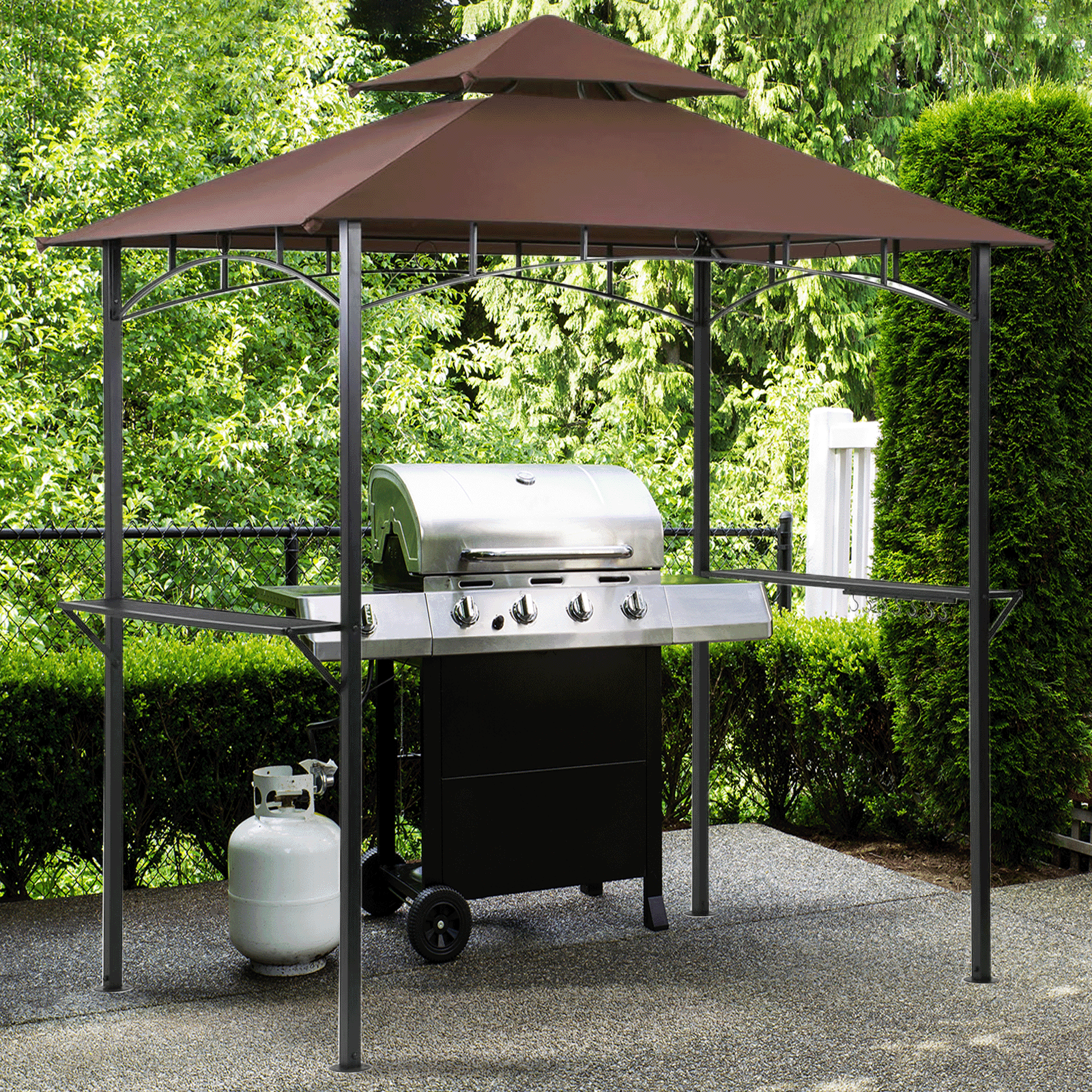 TANGJEAMER Outdoor Grill Gazebo Tent Barbeque Grill Canopy for Outdoor ...
