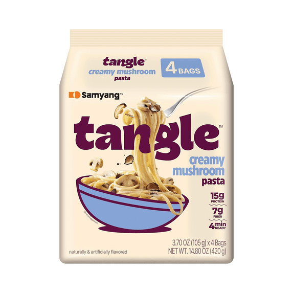 Tangle Instant Pasta Creamy Mushroom Flavor, 3.70 oz (105g), 4-Pack ...