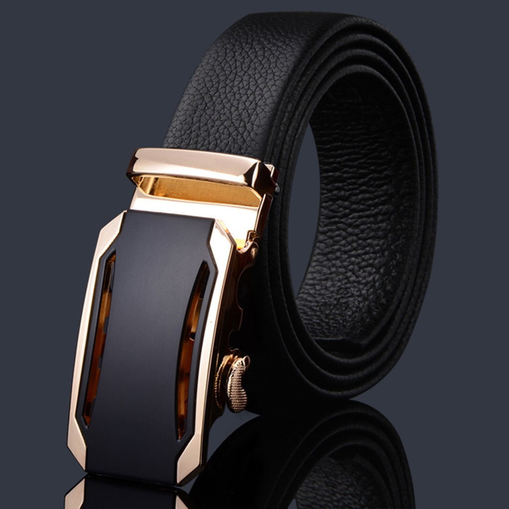TANGNADE Black Leather Belt Men Mens Belt, Ratchet Leather, Slide With ...