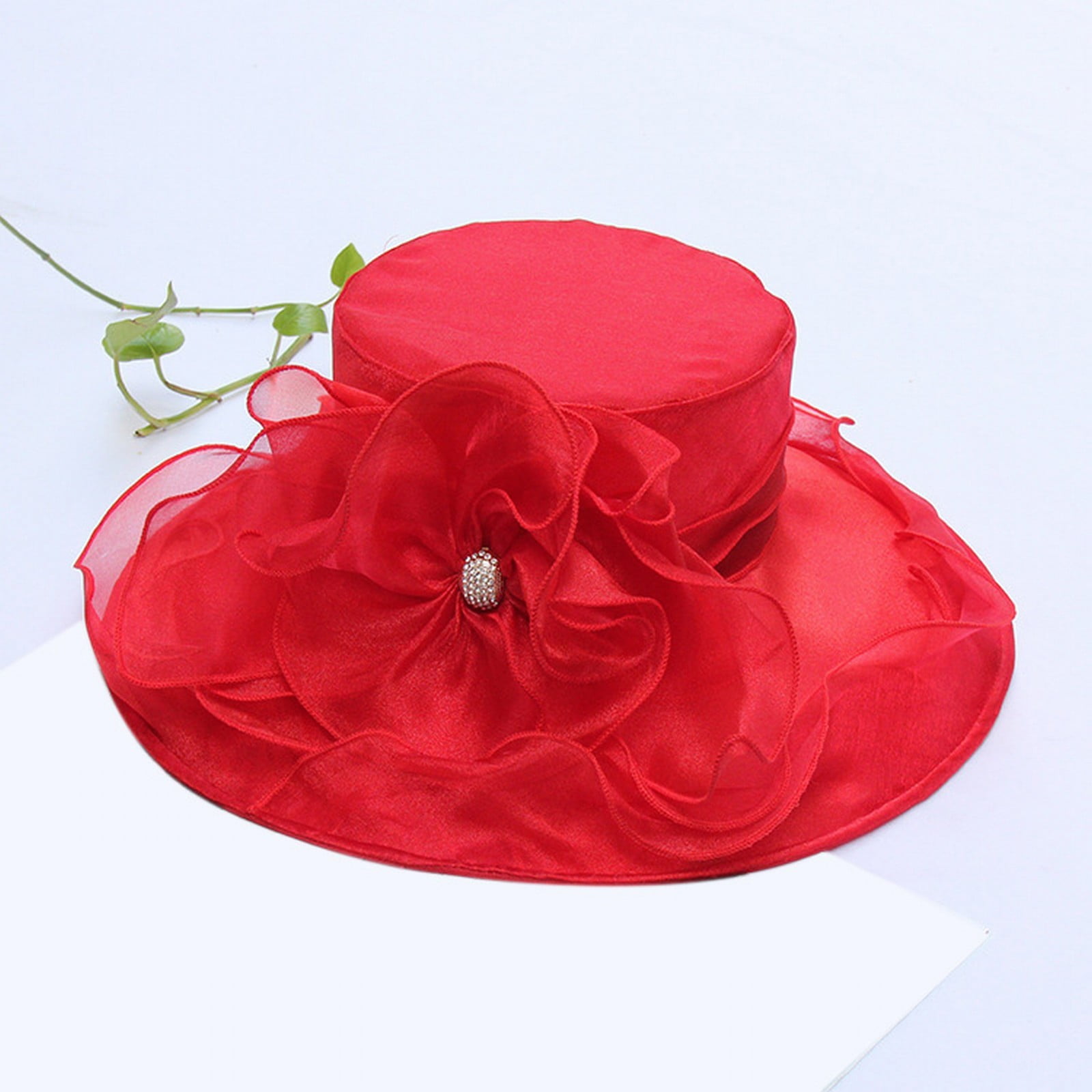 TANGNADE Sun Hats for Women Church Fascinator Wedding Tea Flower Wide ...