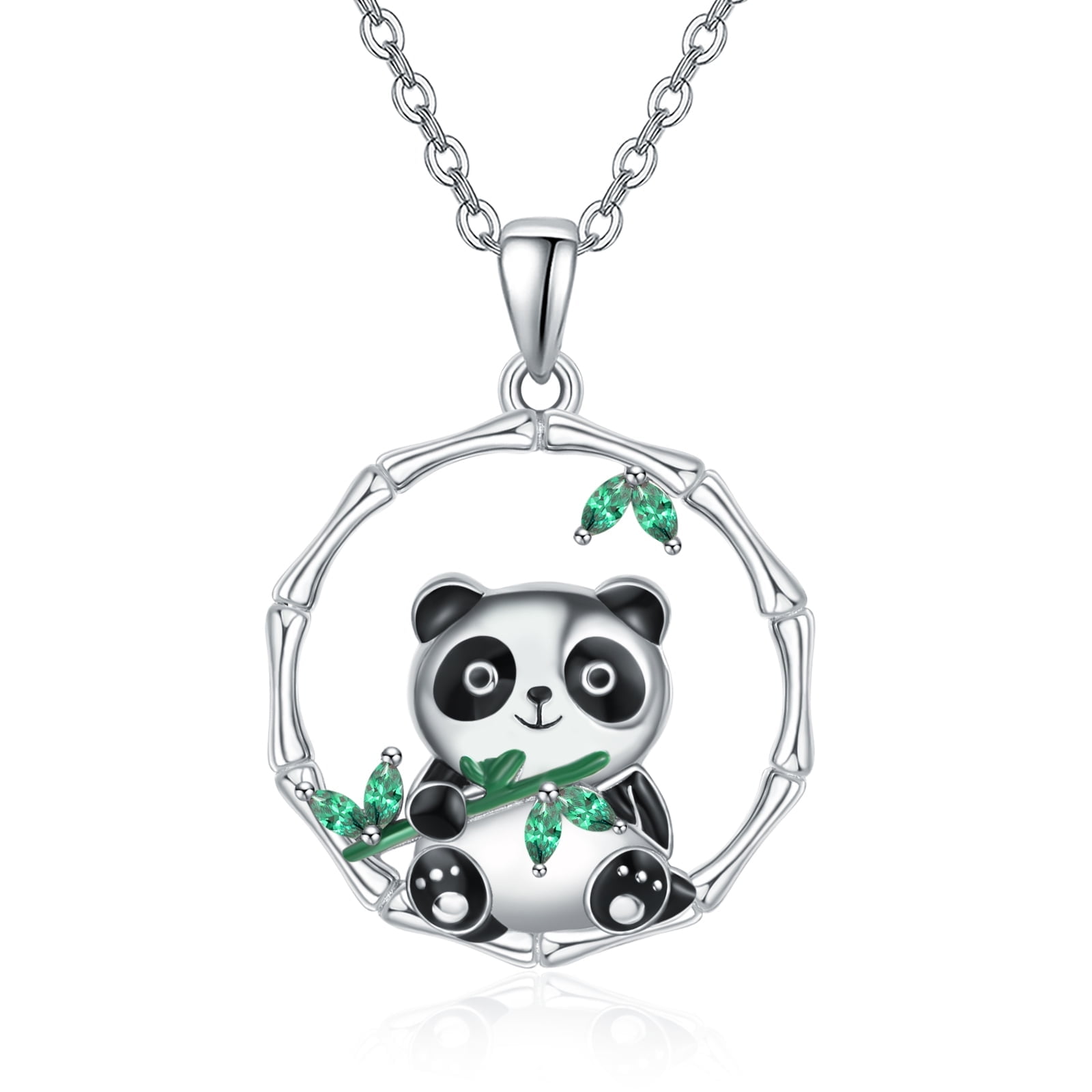 TANGPOET 925 Sterling Silver Panda Necklace, Animal Accessories, Panda ...