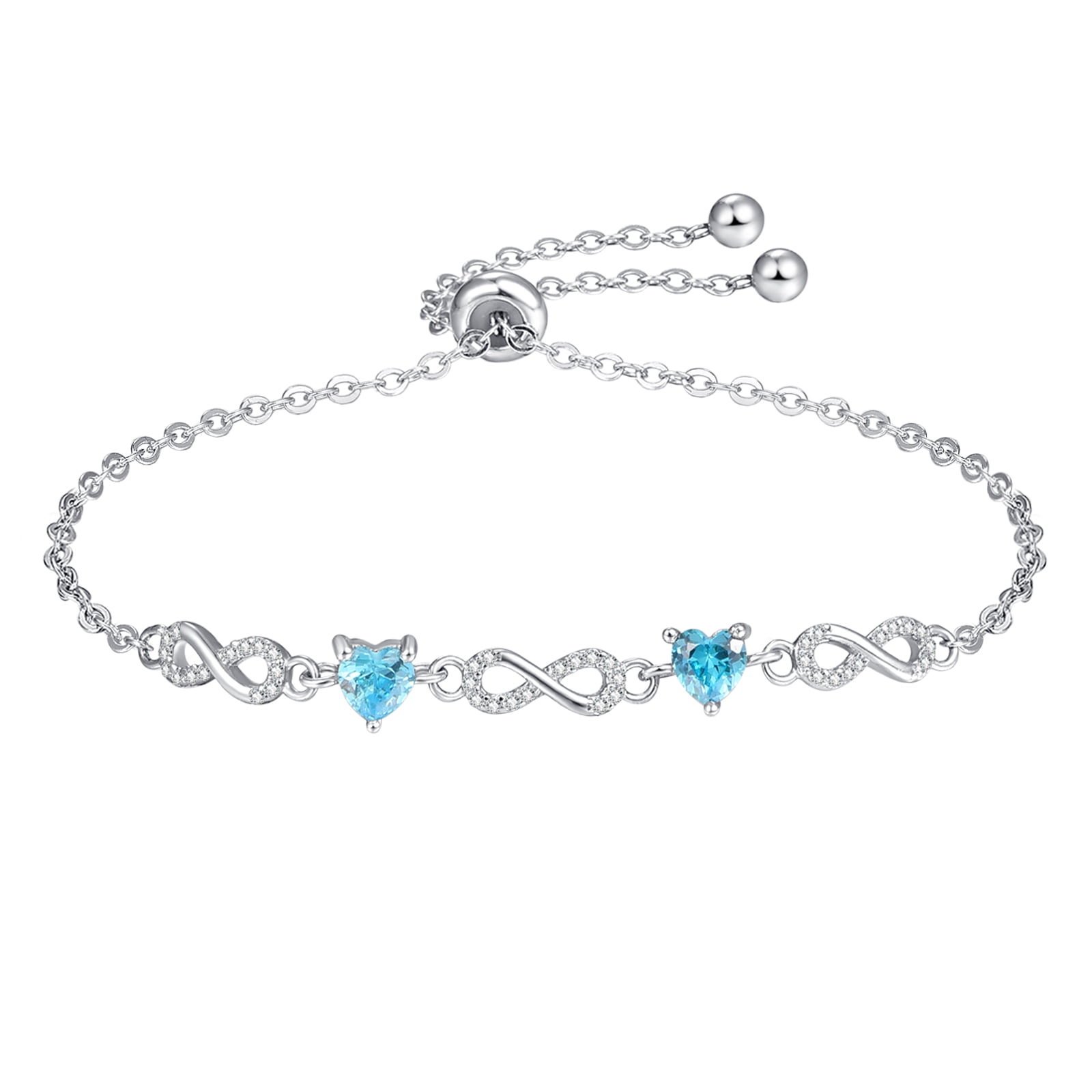 TANGPOET 925 Sterling Silver Infinity Heart Bracelet for Women, Perfect ...