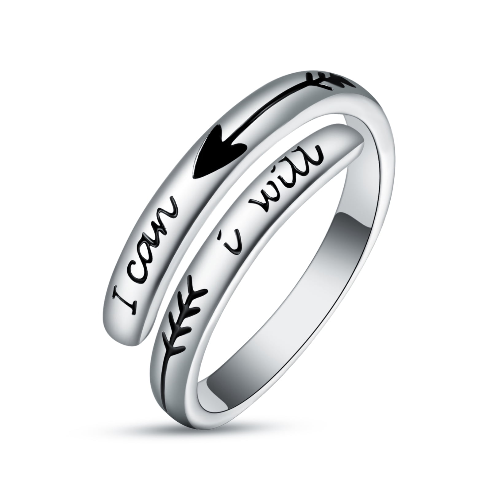 TANGPOET Inspirational Rings for Women 925 Sterling Silver Open Ring ...