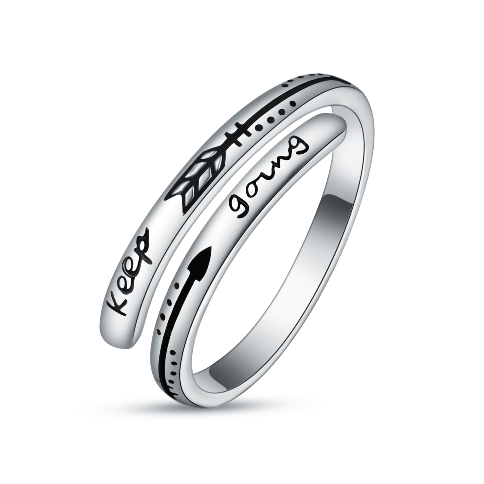 TANGPOET Inspirational Rings for Women 925 Sterling Silver Ring ...