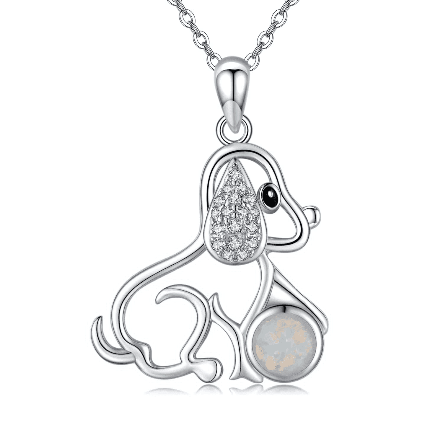 TANGPOET Sterling Silver Dog Necklace, 18K Gold Plated Pendant ...