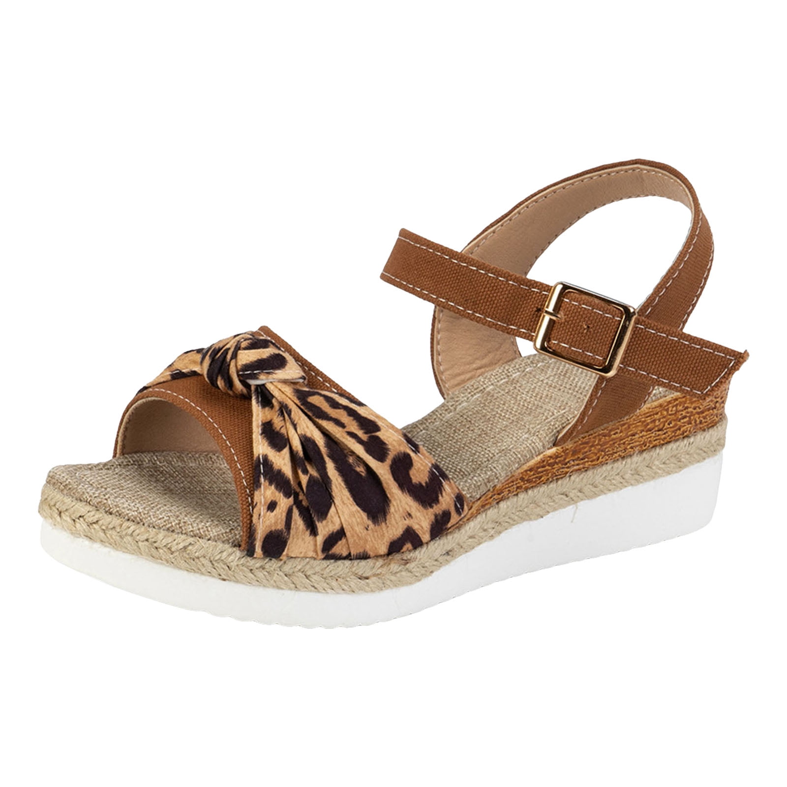 TANGQIOP Women'S Platform Wedge Sandals Boho Style Toe Strap Beaded ...