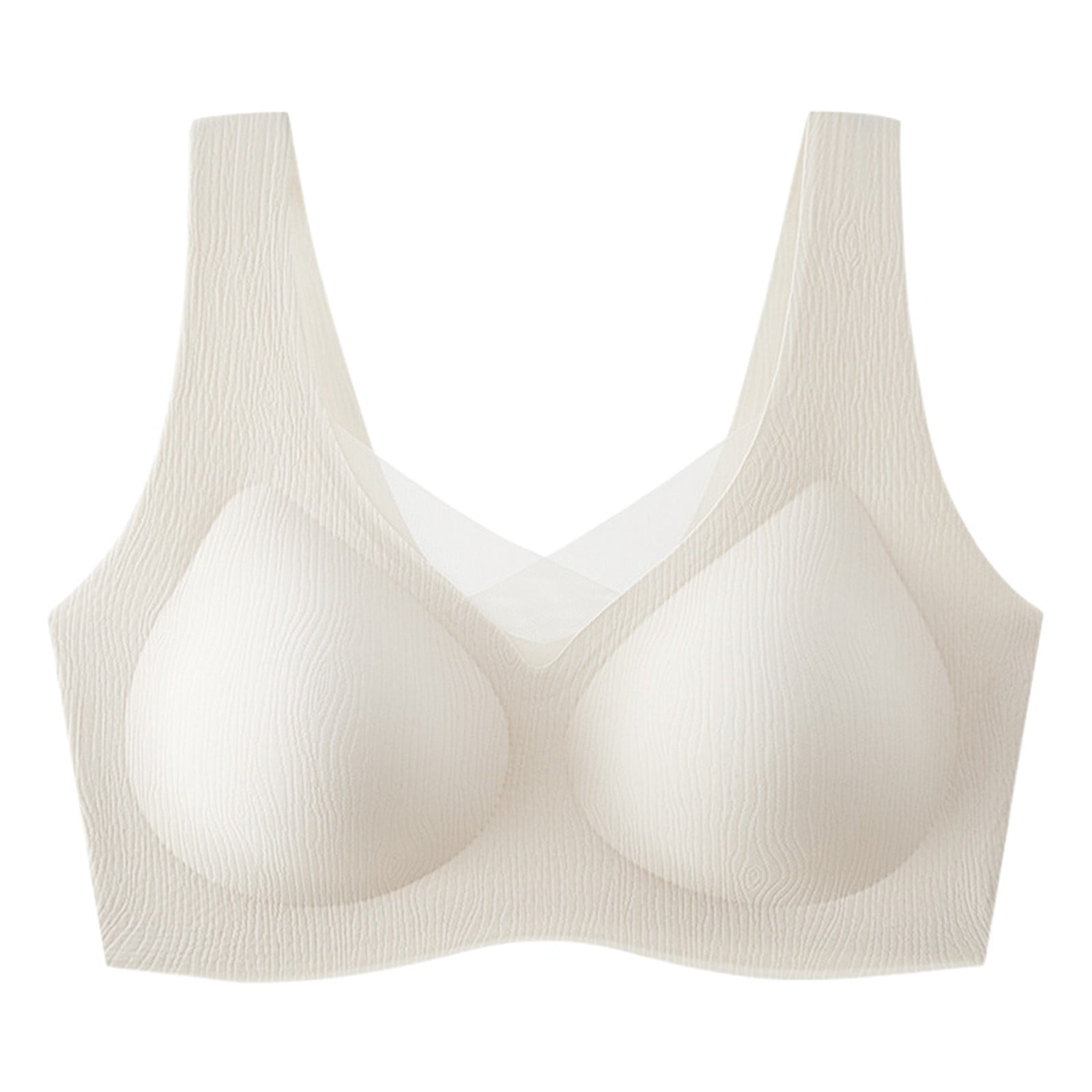 TANGQIOP Women'S Wirefree Bra Minimizer Push-Up Beauty Back Mesh Tank ...