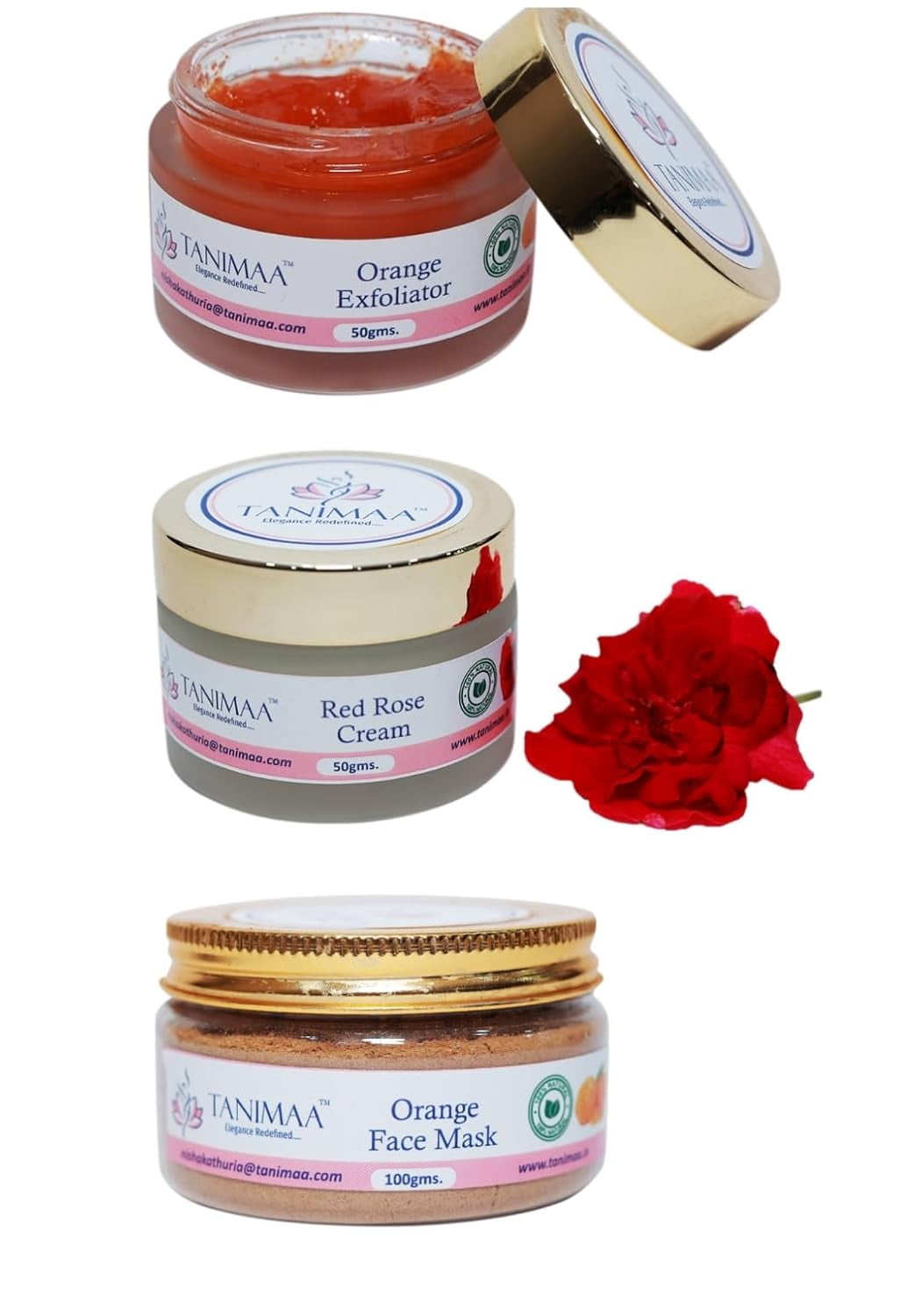 TANIMAA Orange Skin Exfoliant Orange Face Mask Red Rose Cream 50Gm ...