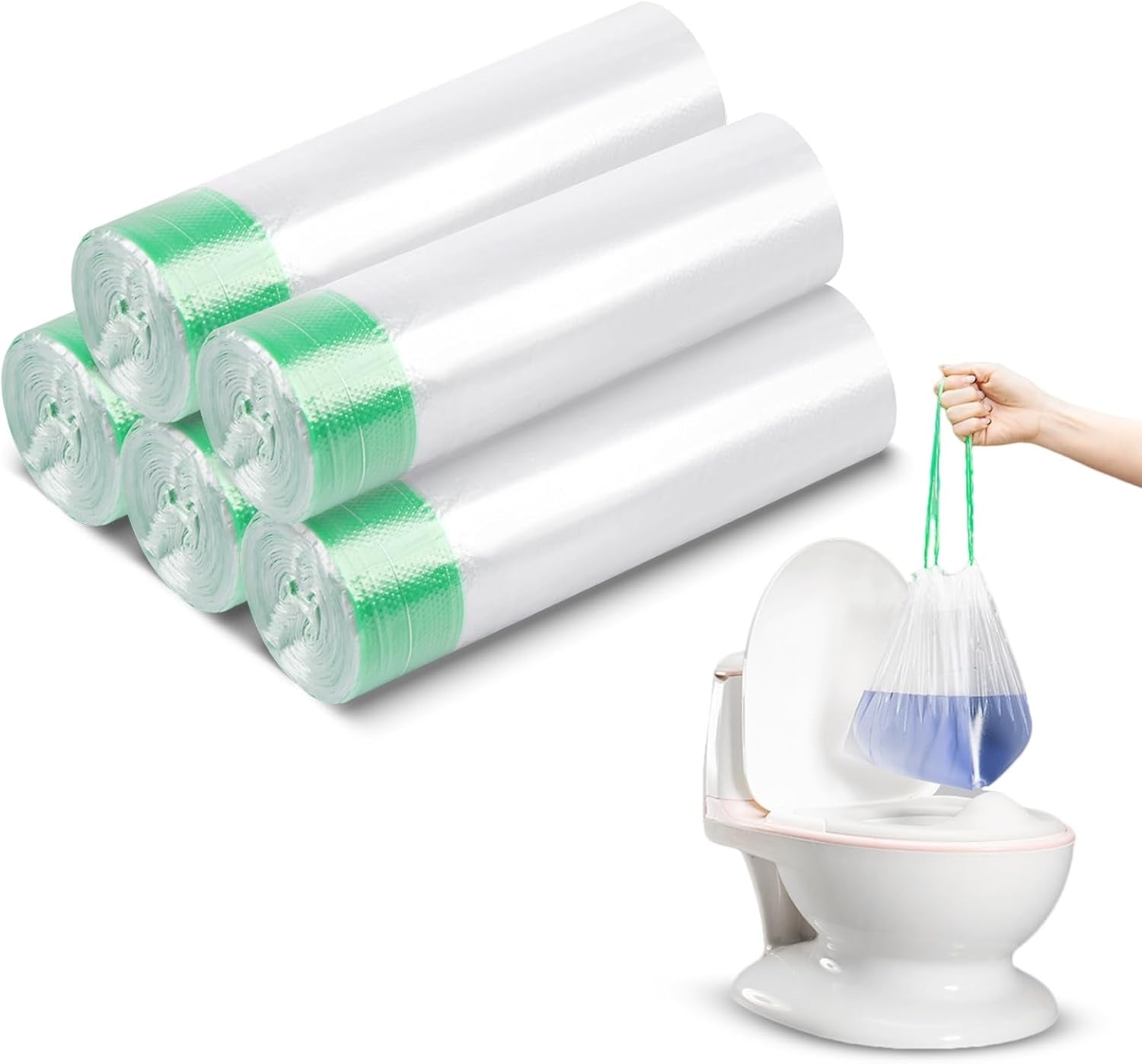 TANMAO 100 Pcs Disposable Potty Liners for Toddlers, Potty Chair Liners ...