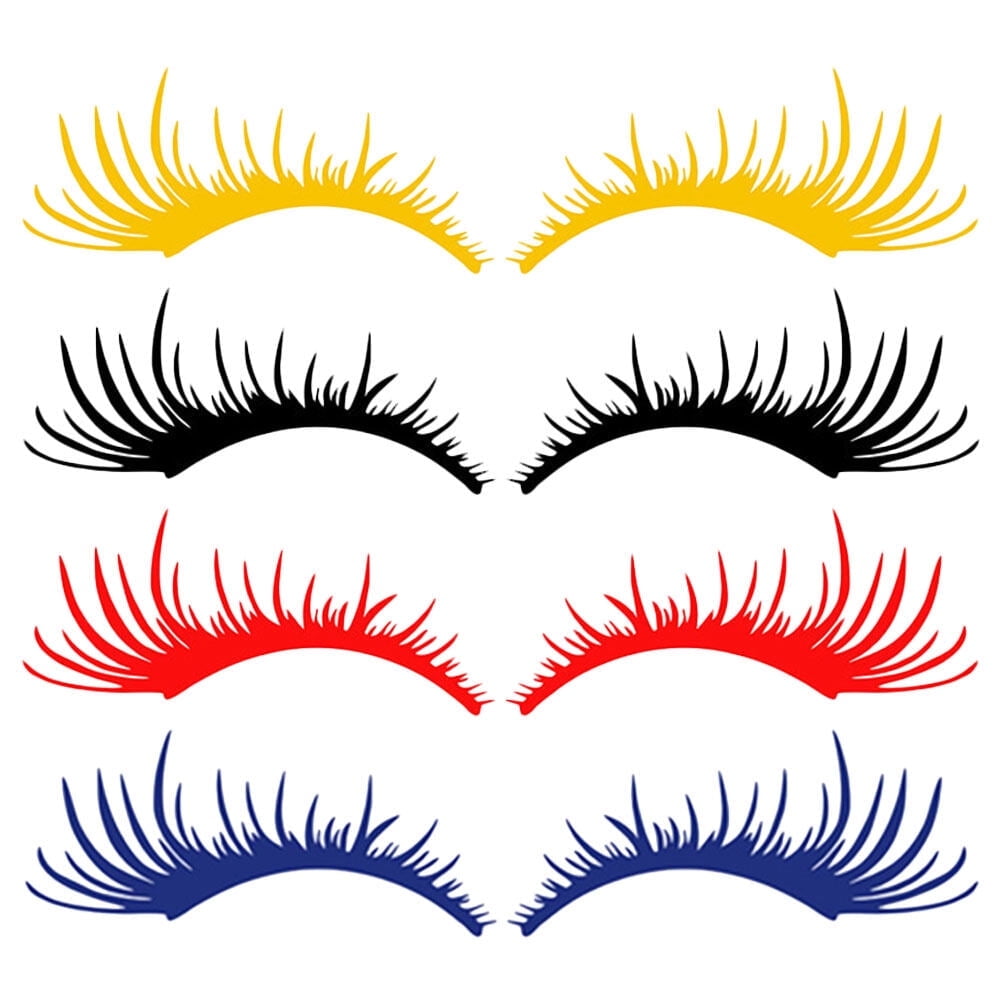 4 Pairs Car Eyelash for Headlight Eyebrow Decal Fun Auto Exterior ...