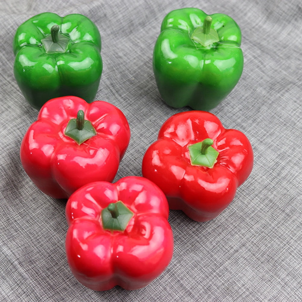 TANOM Pepper Model,6Pcs Mini Artificial Bell Peppers Fake Vegetables ...