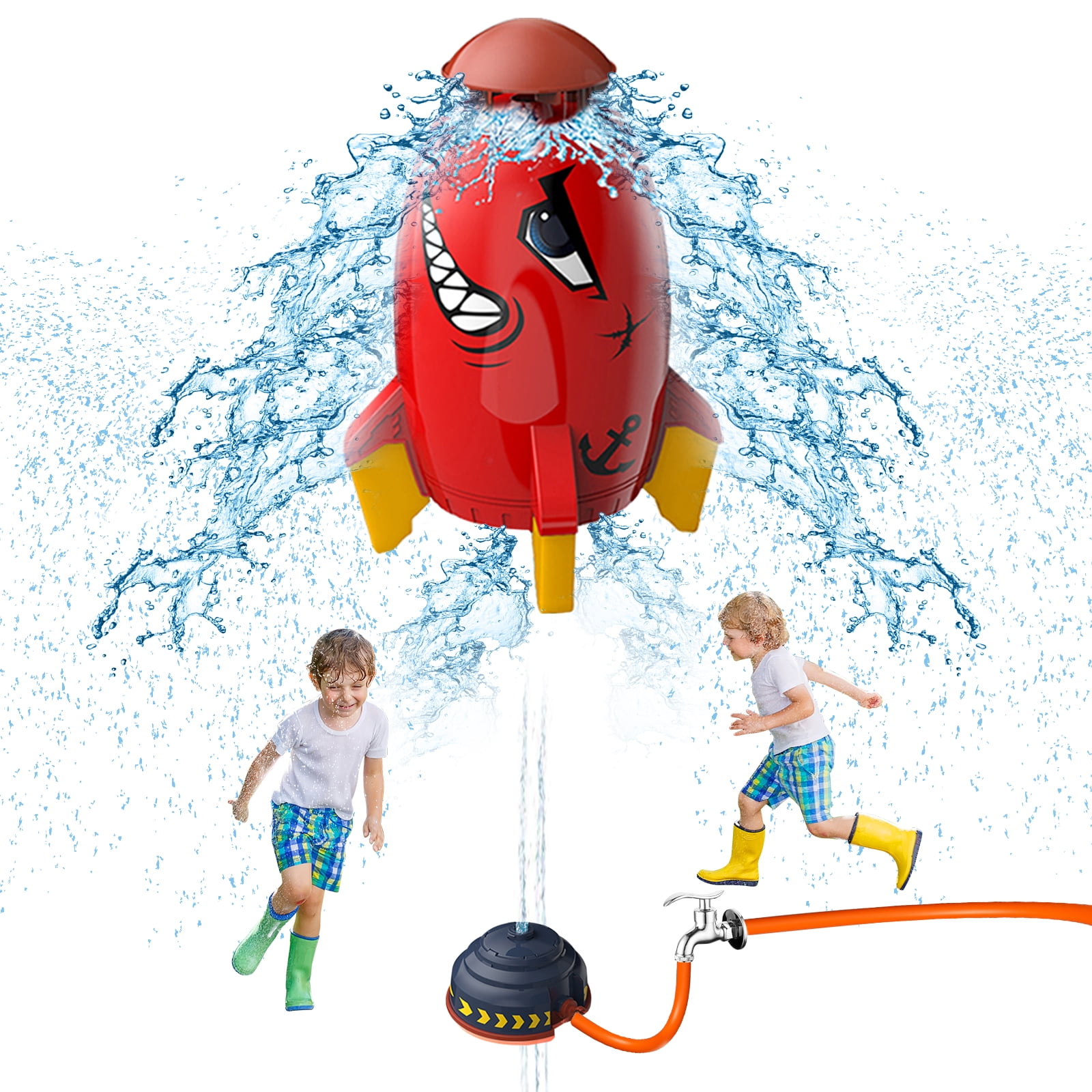 TANSAR Sprinkler Rocket Launcher Outdoor Water Toys for Kids, Holiday ...