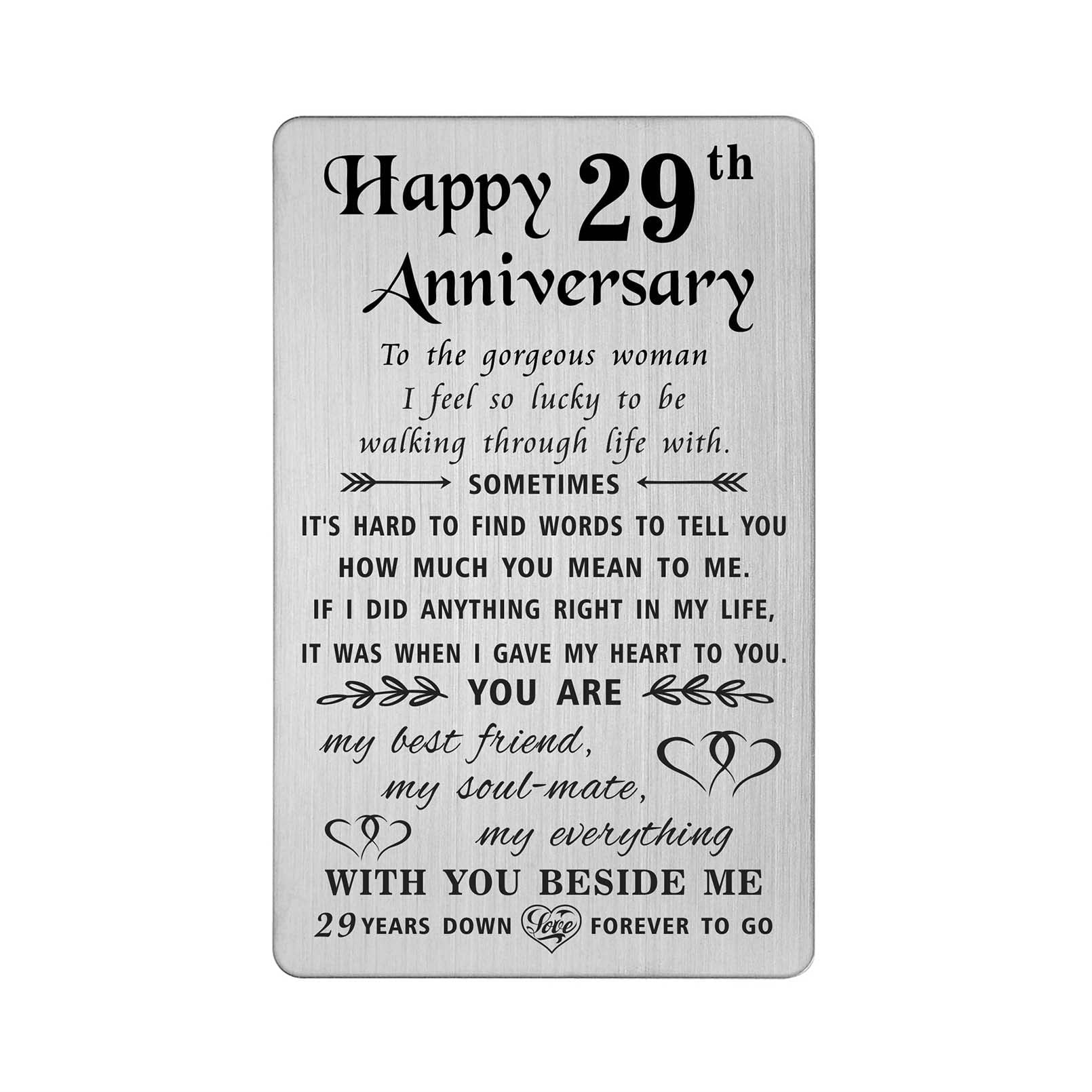 TANWIH 29th Anniversary Card for Wife - 29 Years Down Forever to Go ...