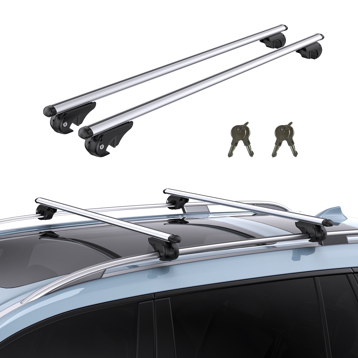 Tanx 52" Universal Crossbars with Locks, 200 lbs Aluminum Roof Rack ...
