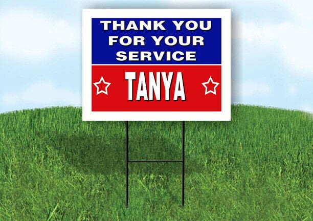 TANYA THANK YOU SERVICE 18 in x 24 in Yard Sign Road Sign with Stand ...
