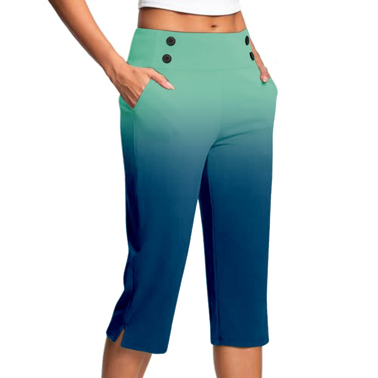 TANYSU Casual Trousers For Women Elegant Wear Stylish Split Hem Calf ...