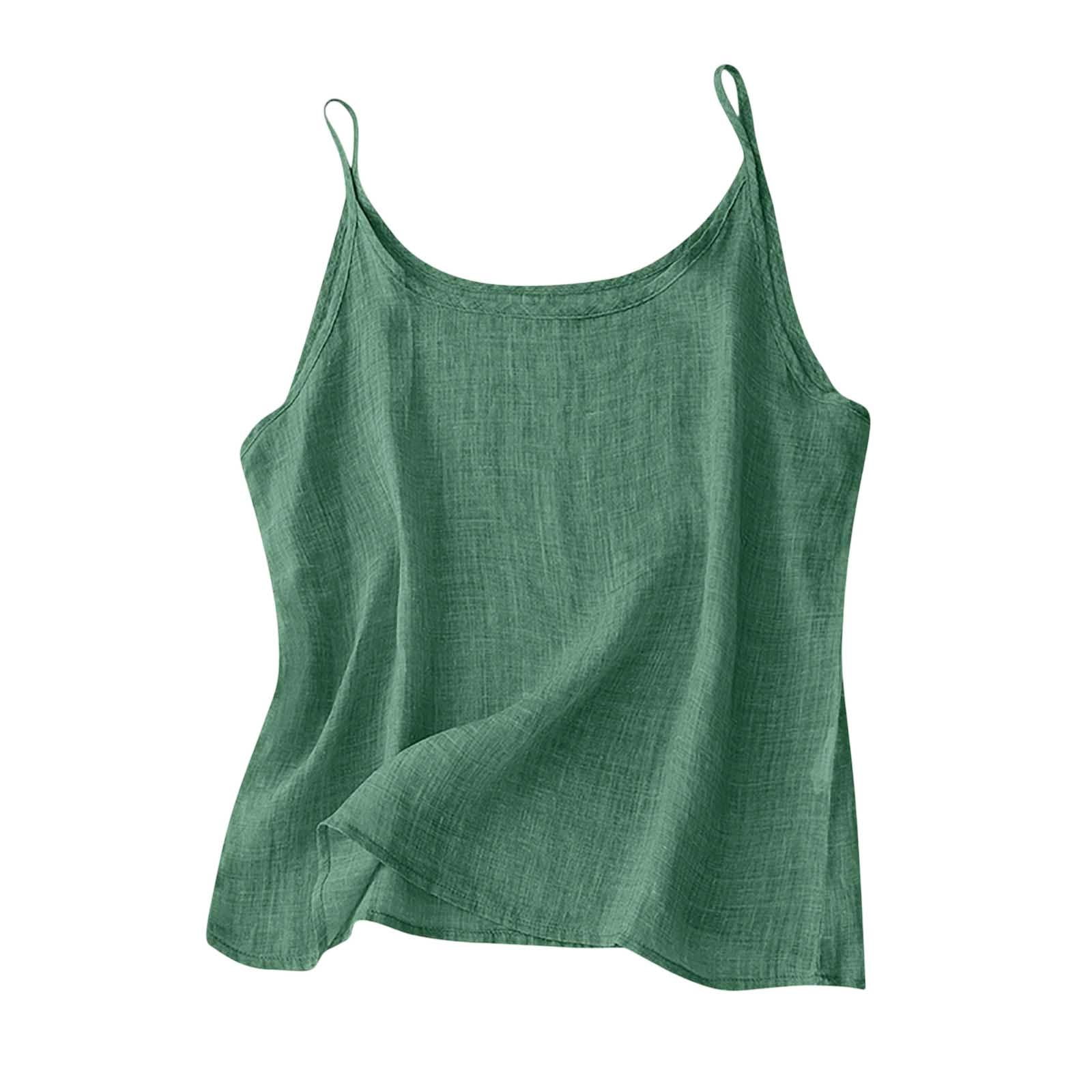 TANYSU Women Camis Spaghetti Strap Retro Thin And Linen Inner Tops Vest ...