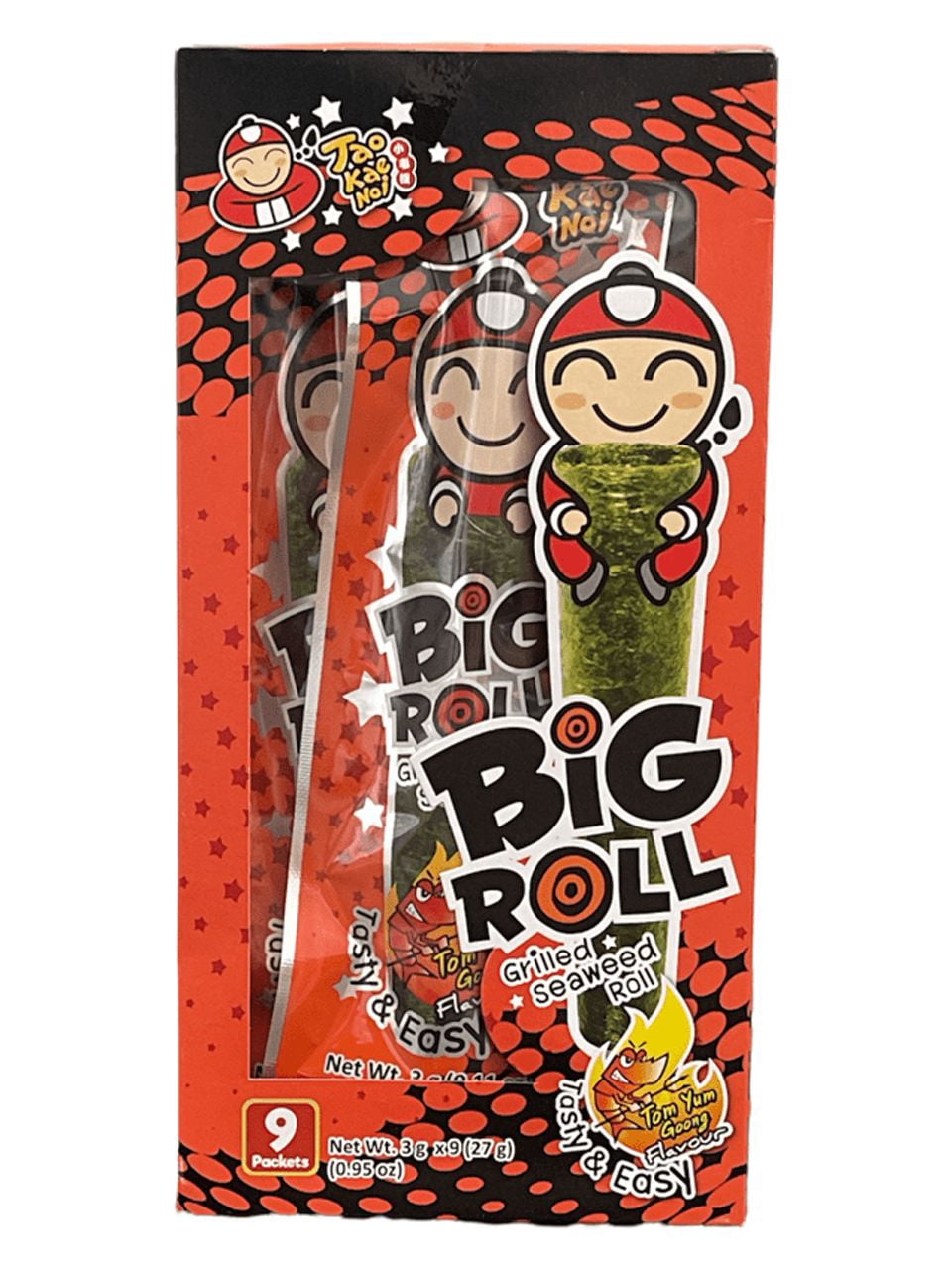 TAO KAE NOI Grilled Seaweed Big Roll; Tom Yum Goong Flavor; Box of 9 ...