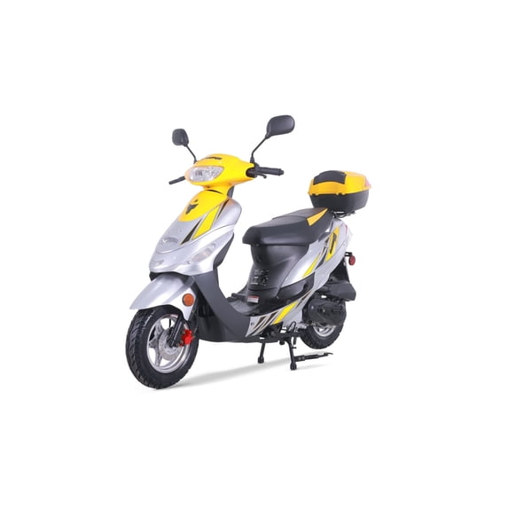 TAO MOTOR 50 Classic Yellow Scooter - Street Legal, Gas Moped ...
