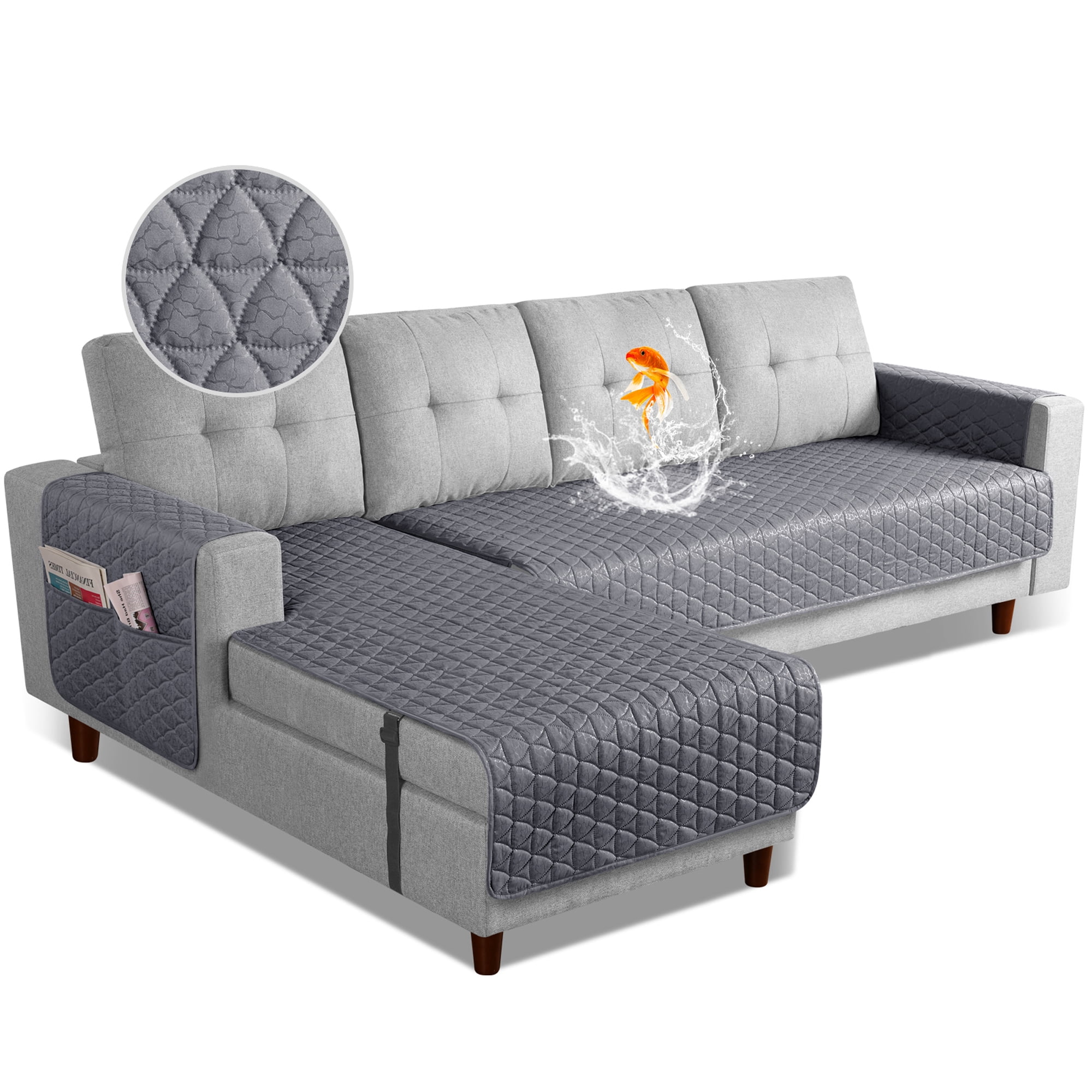 TAOCOCO L Shaped Couch Cover Large Sectional Sofa Cover Anti-Slip Pet ...