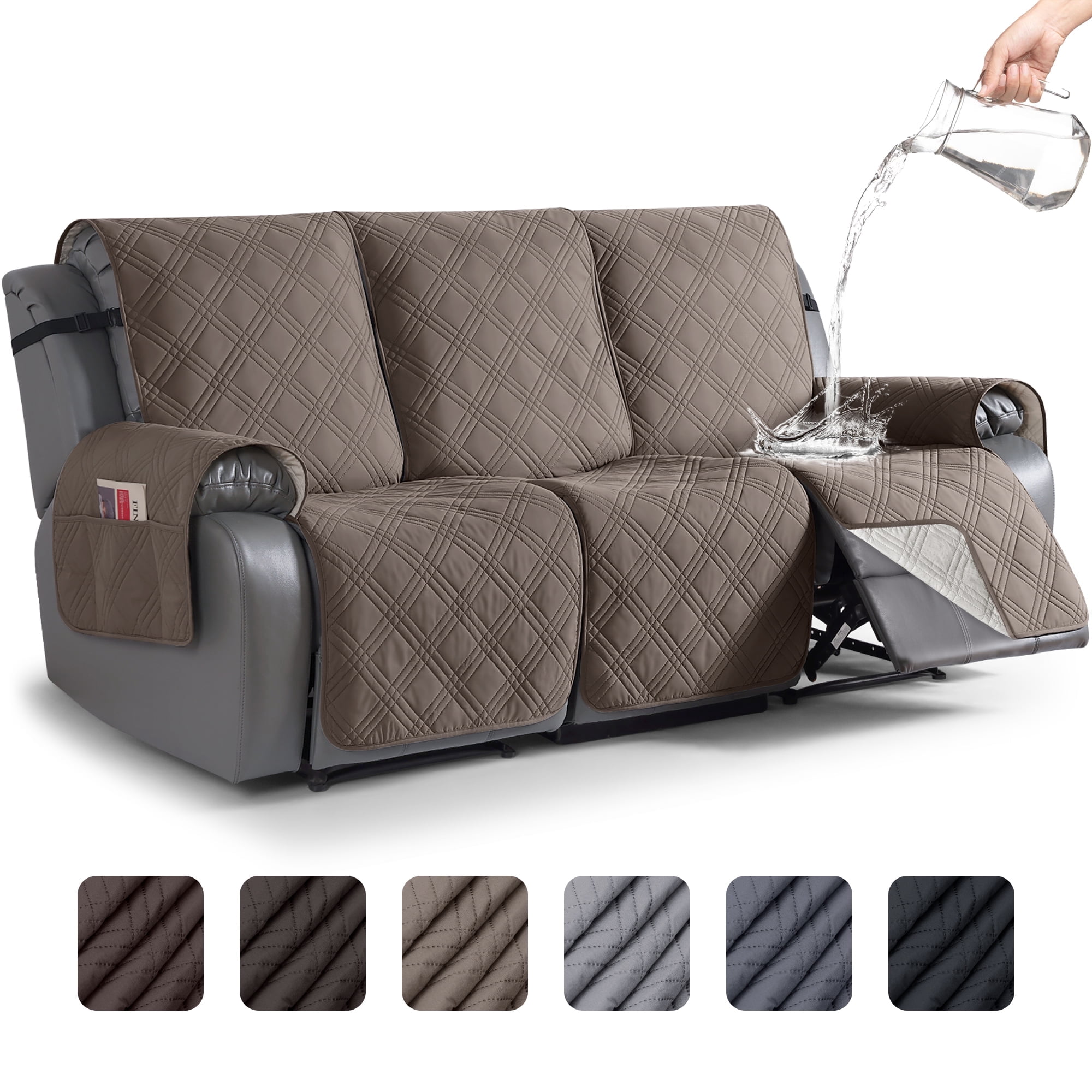 TAOCOCO Non-Slip Waterproof Recliner Sofa Covers, Washable Split Sofa ...
