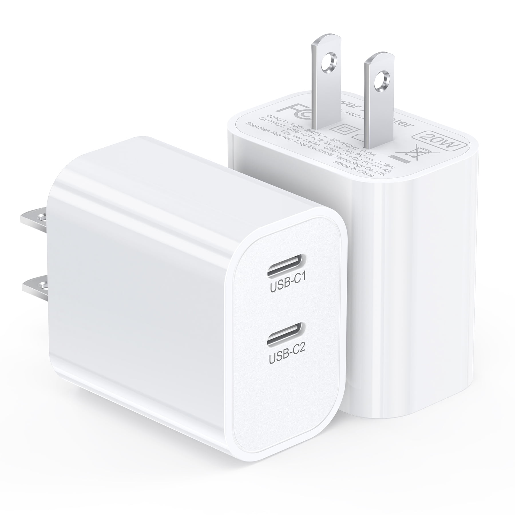 TAOHAI 2-Pack Dual Port USB C Charging Station for iPhone, Samsung ...