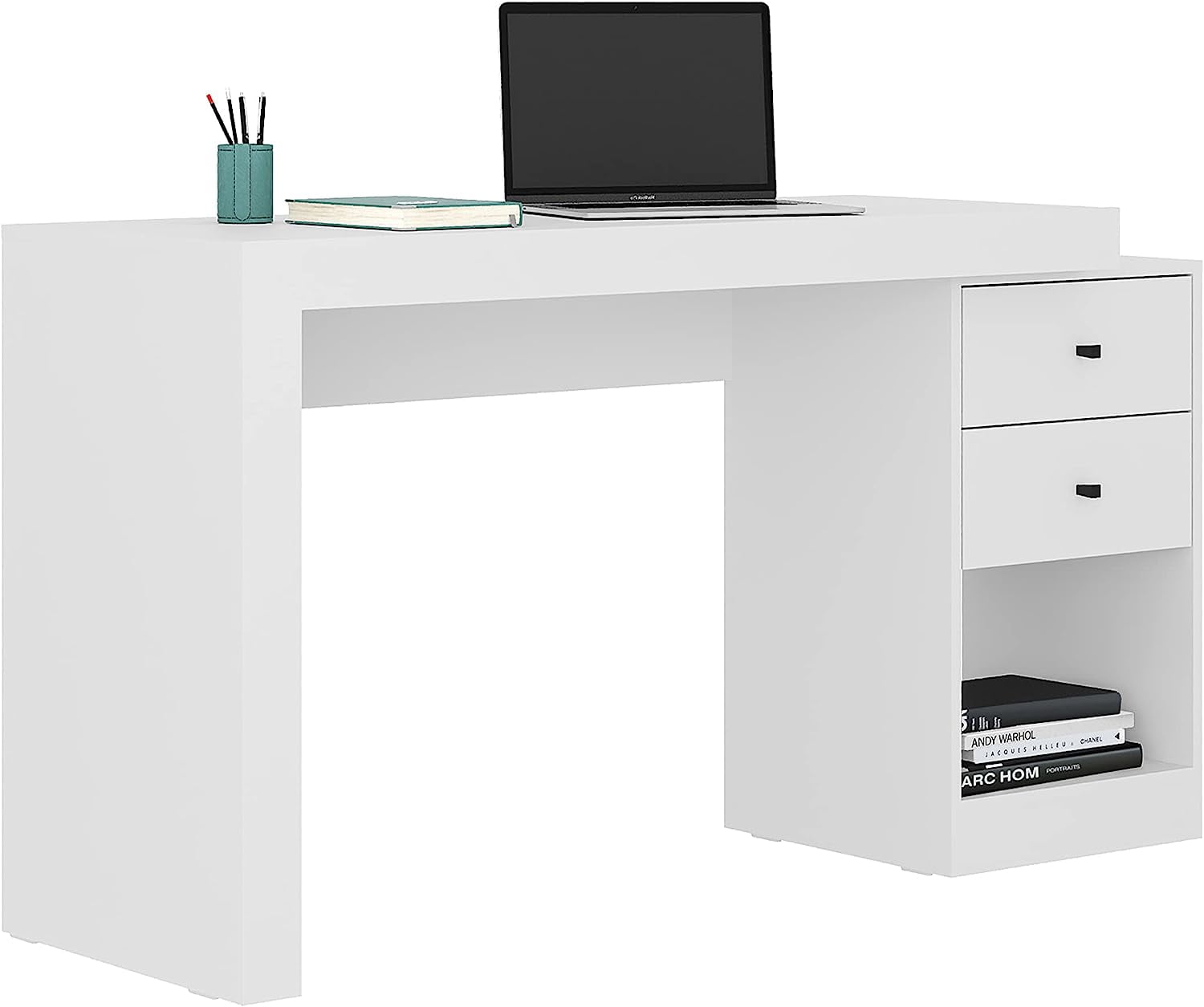 TAOJUNJI Expandable Desk with Storage Drawers & Open Shelf - Expands ...