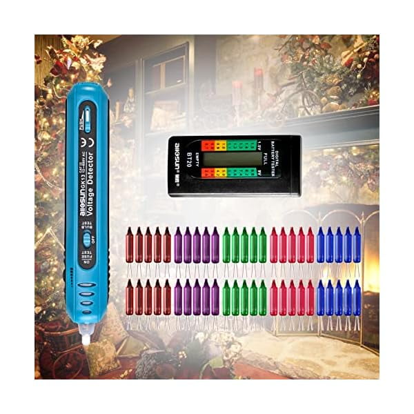 TAOOHU 12-600Vac Christmas Light Tester with 50 pcs of 2.5 Volt ...