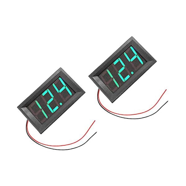 TAOOHU 2-Pack Two Wires Mini LED Digital Voltmeter Voltage Meter DC 5V ...