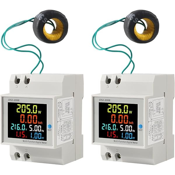 TAOOHU 2Pack Single Phase Energy Meter Din Rail Electricity Usage ...