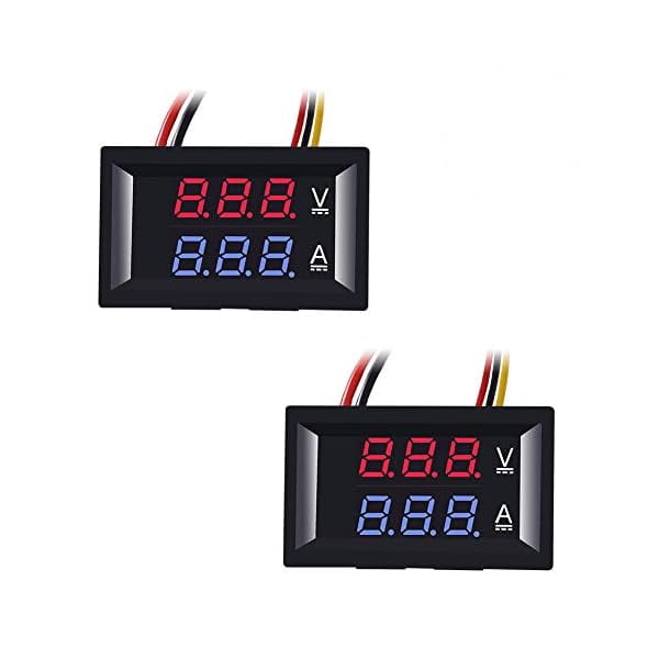 TAOOHU 2pcs 0.28" LED Voltmeter Ammeter, Red and Blue Digital Multimeter Display Voltage Current ...