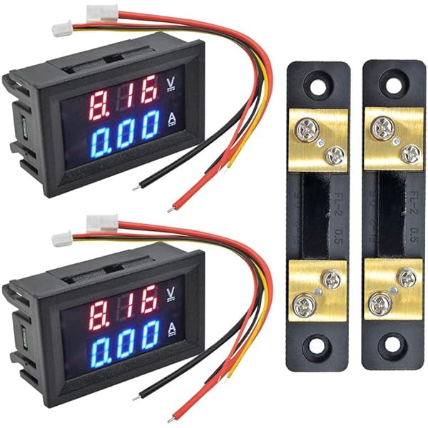 TAOOHU 2pcs Digital Volt Amp Voltmeter Ammeter Meter DC 4.5-100V/50A ...