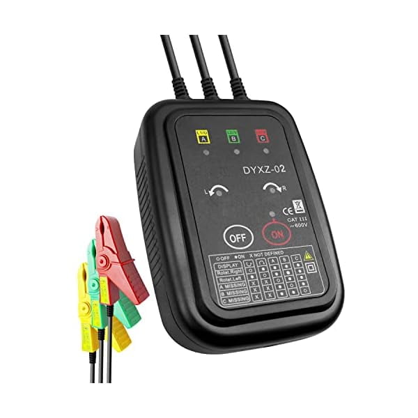 TAOOHU 3 Phase Rotation Tester Non Contact Rotation Meter AC 70~600V ...