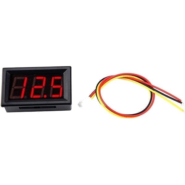 TAOOHU 3 Wire Voltmeter DC 0-100V Mini Voltage Measuring 0.56" LED ...