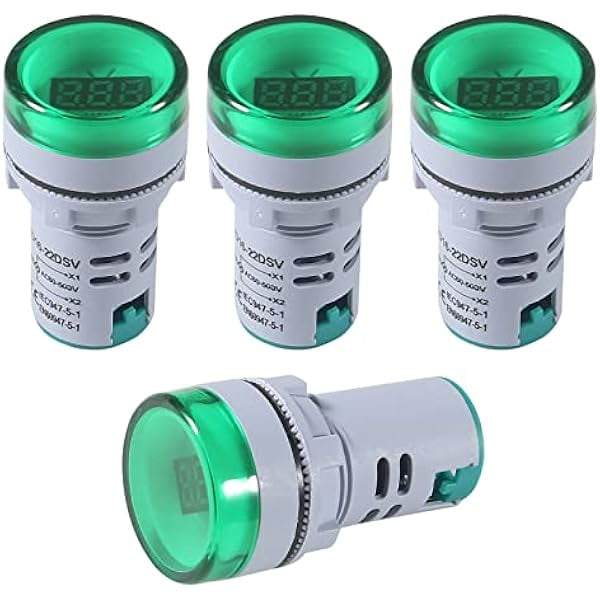 TAOOHU 4PCS Round LED Voltage Meter Indicator,Digital LED Display ...