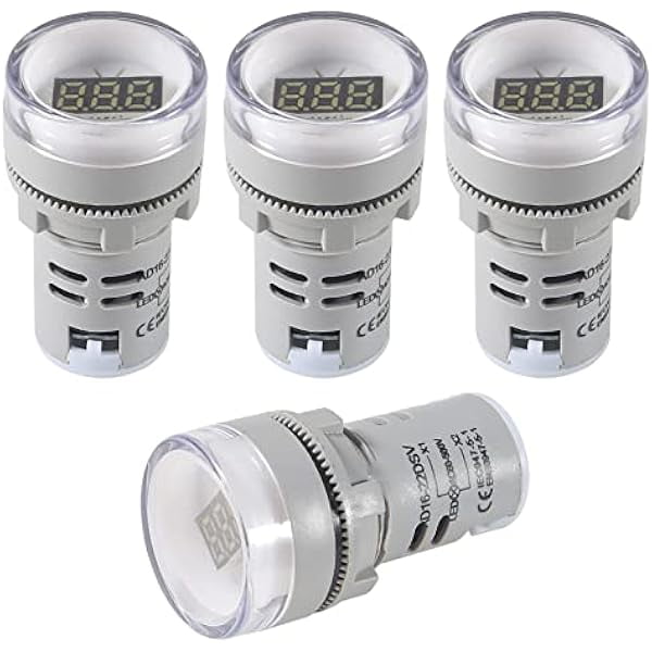 TAOOHU 4PCS Round LED Voltage Meter Indicator,Digital LED Display ...