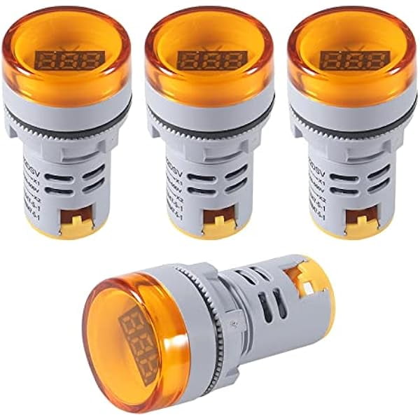 TAOOHU 4PCS Round LED Voltage Meter Indicator,Digital LED Display ...