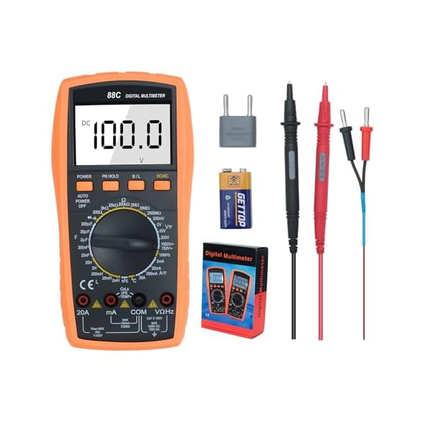 TAOOHU 88C Digital Multimeter True RMS 1000V AC/DC Voltmeter, AC/DC ...