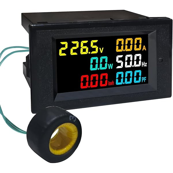 TAOOHU AC Current Voltage Meter AC 40-300V 100A Power Energy Panel Meter LCD Digital Display ...