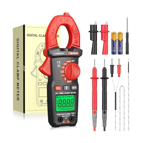 TAOOHU Digital Amp Clamp Meter TRMS 4000 Counts - Auto-Ranging Clamp ...
