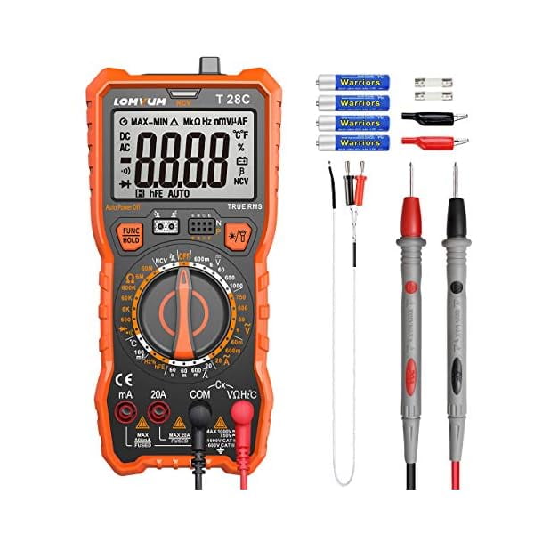 TAOOHU Digital Multimeter, LOMVUM TRMS 6000 Counts Electrical Tester AC ...