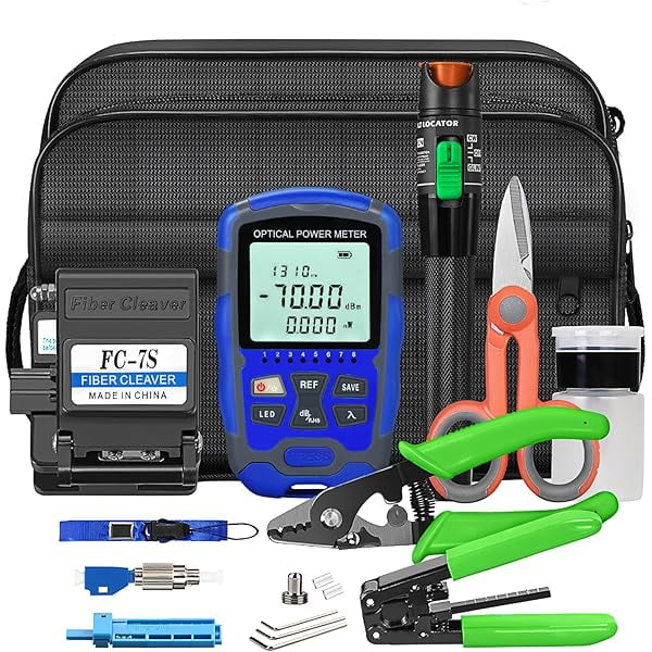 TAOOHU Fiber optic tool kit 10 in 1 FTTH tool set cold joint Fiber ...