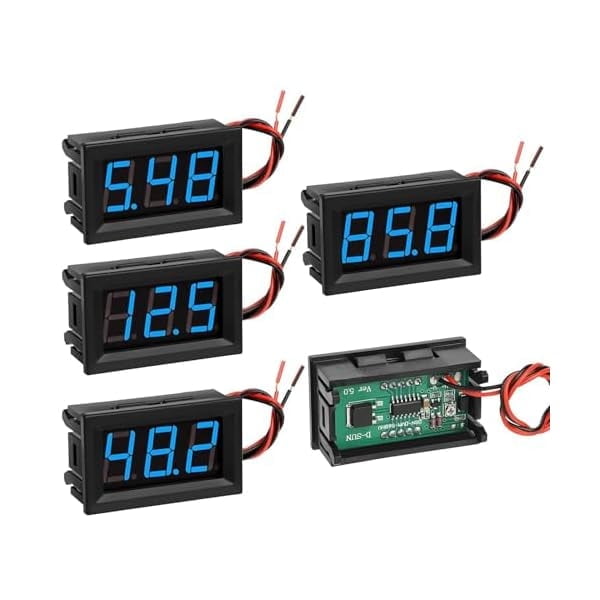 TAOOHU DC 5-120V Voltage Meter, Mini Digital Voltmeter 12V, Battery ...