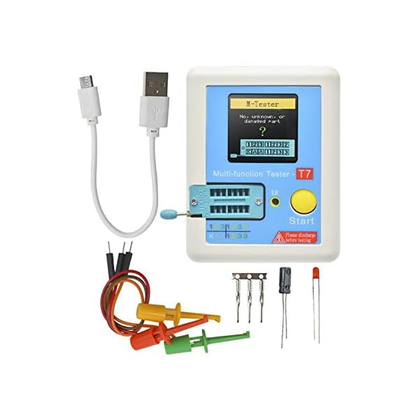 TAOOHU LCR-T7 LCR Meter Transistor Tester, Multi-Function ESR Tester ...